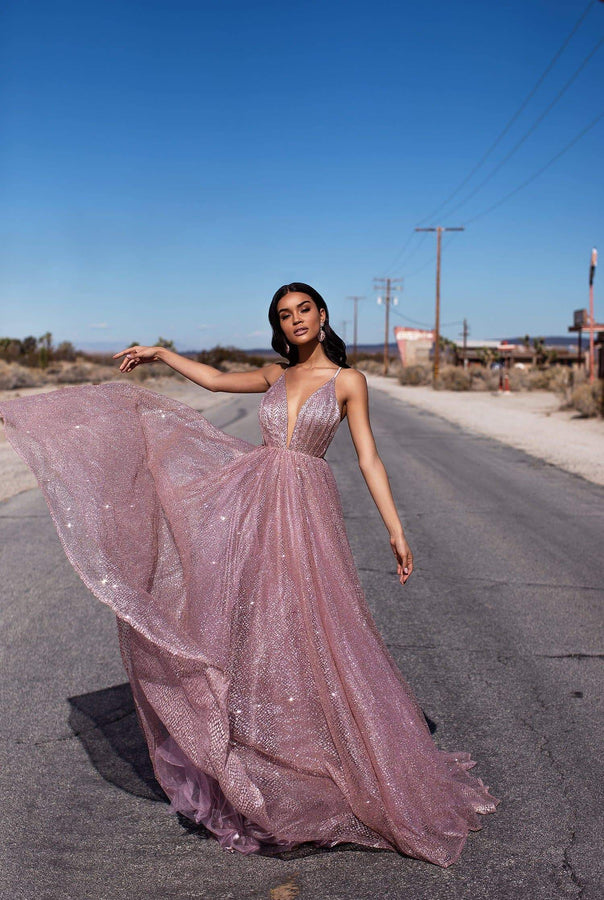 A&N Luxe Electra Rose Gold Glitter Gown | Afterpay | Zip Pay